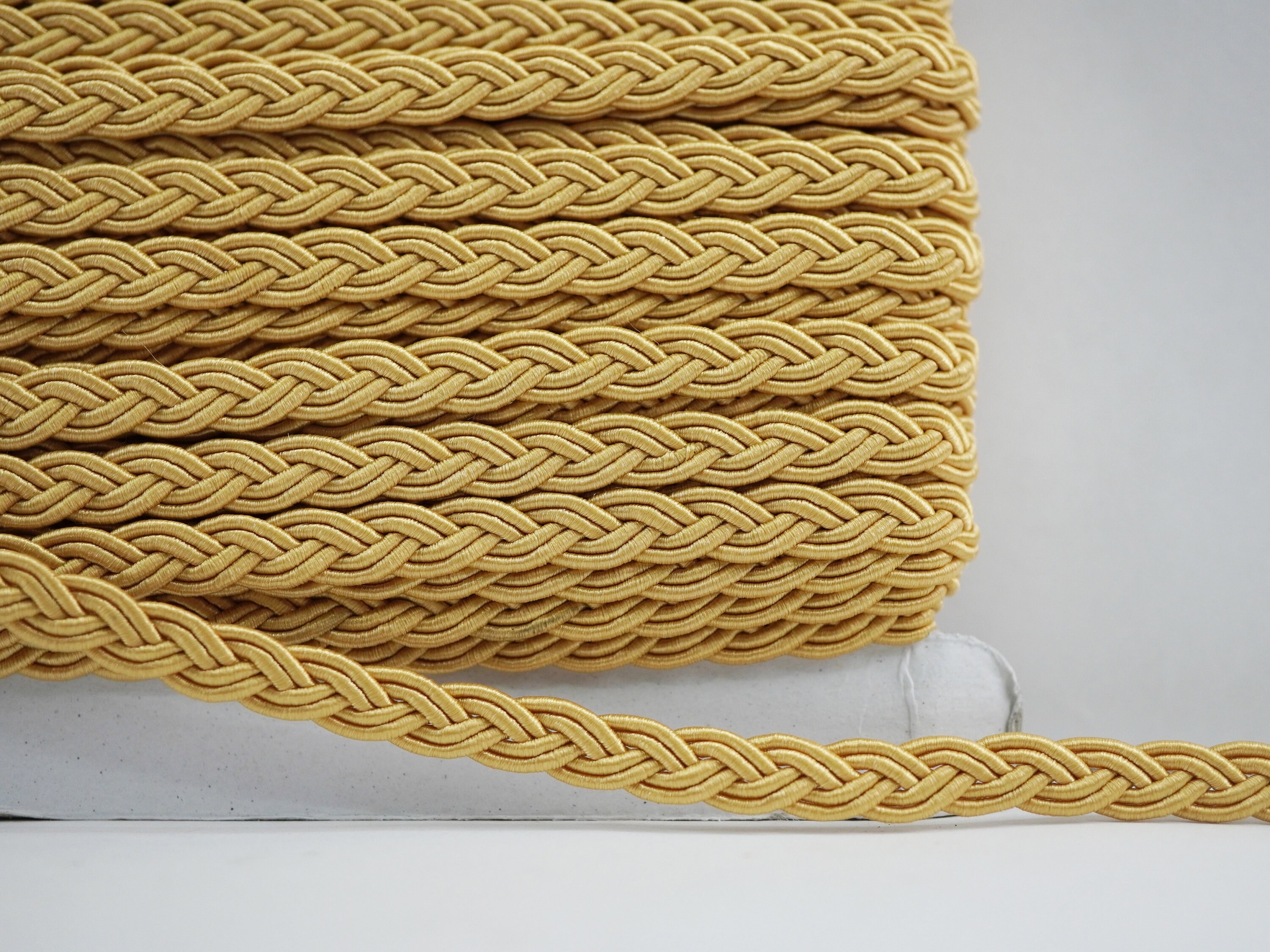 5 Yards 1/4" Gold Braided Cord, Gold Cord, Flat Braided Cord, Flat Cord ...