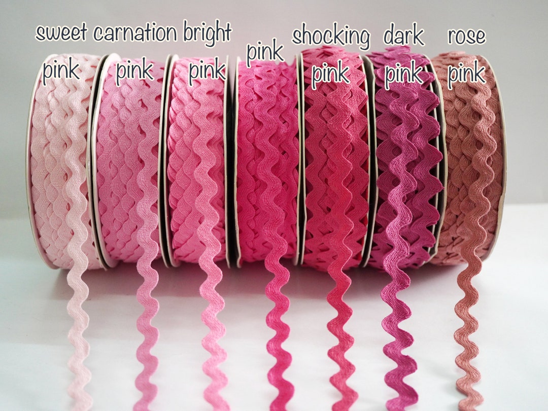 5 Yards 1/2" Pink Matte Rick Rack Trim, Pink Ric Rac Trim, Rick Rack ...
