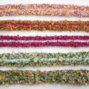 5 Yards Hot Pink Ribbon Multicolored Trim, Fluffy Trim, Curlicue Trim ...