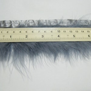 1 Yard Fur Trim, Gray Bird Fringe, Bird Feather Trim, Turkey Feather ...