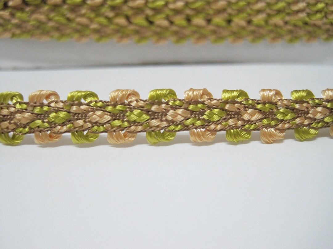 5 Yards 3/8" Picot Braid, Harvest Gold-yellow Green Braid, Multicolored ...