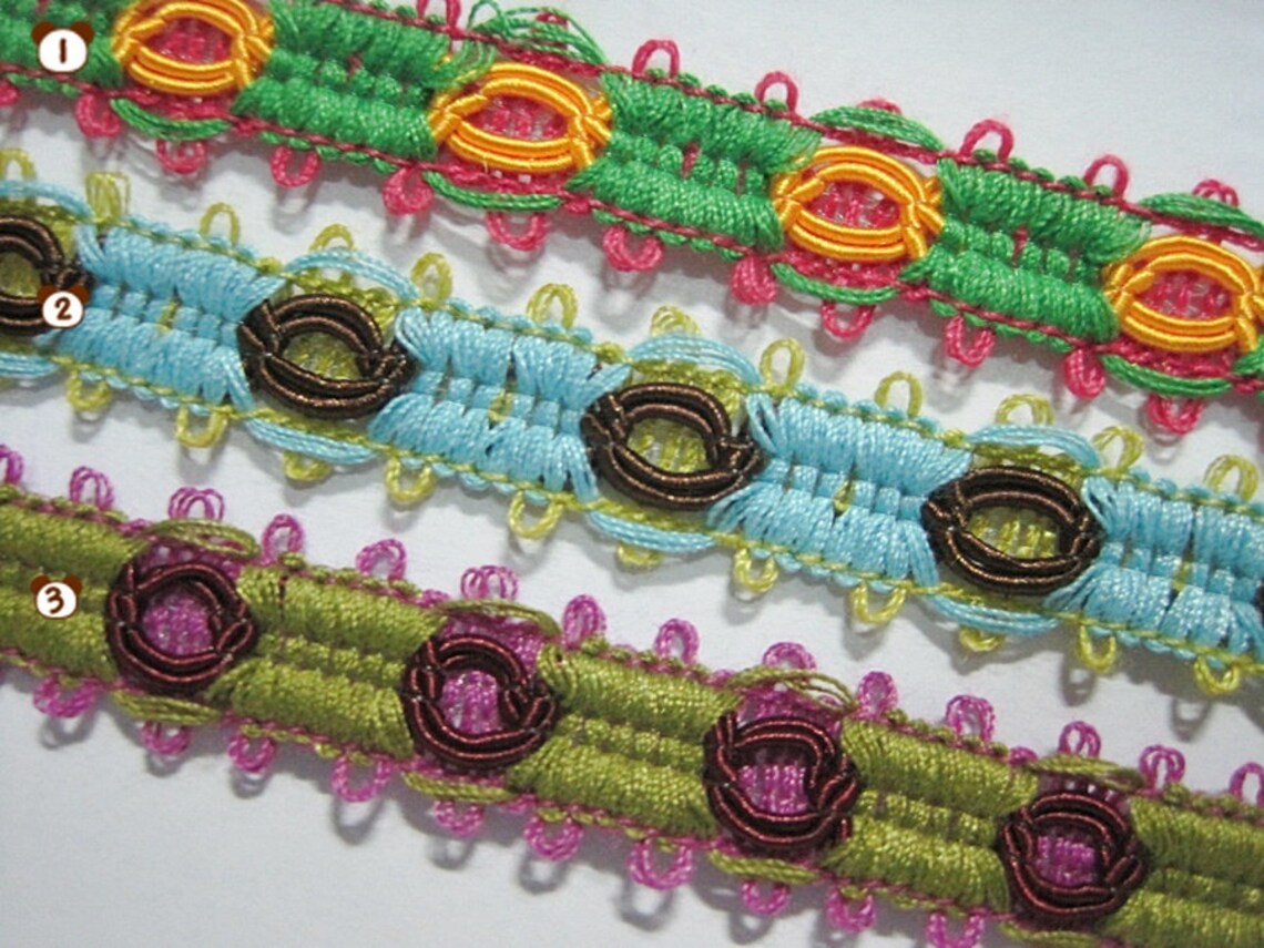 5 yards Olive Multicolored Trim Gimp Braid Braided Gimp | Etsy