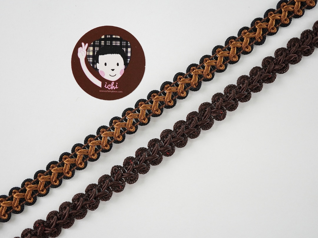 5 Yards 1/2" Brown Gimp Braid, Gimp Braid, Braided Gimp Trim, Scroll ...
