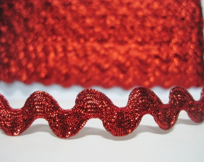 5 Yards Red Jumbo Rick Rack Trim, Red Rick Rack, Jumbo Ric Rac, Rick ...