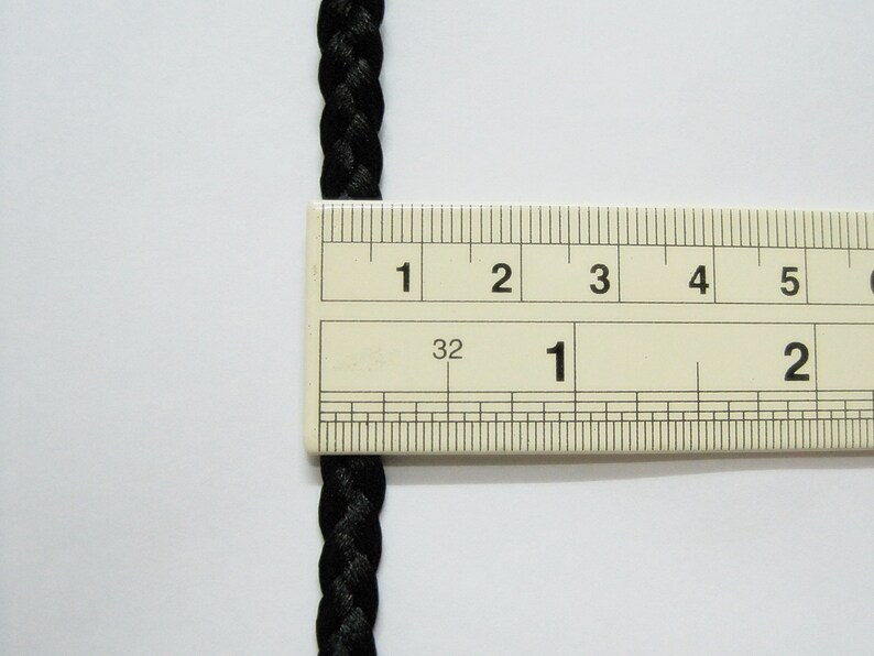5 Yards 1/4 Black Braided Cord Flat Cord Flat Braided - Etsy