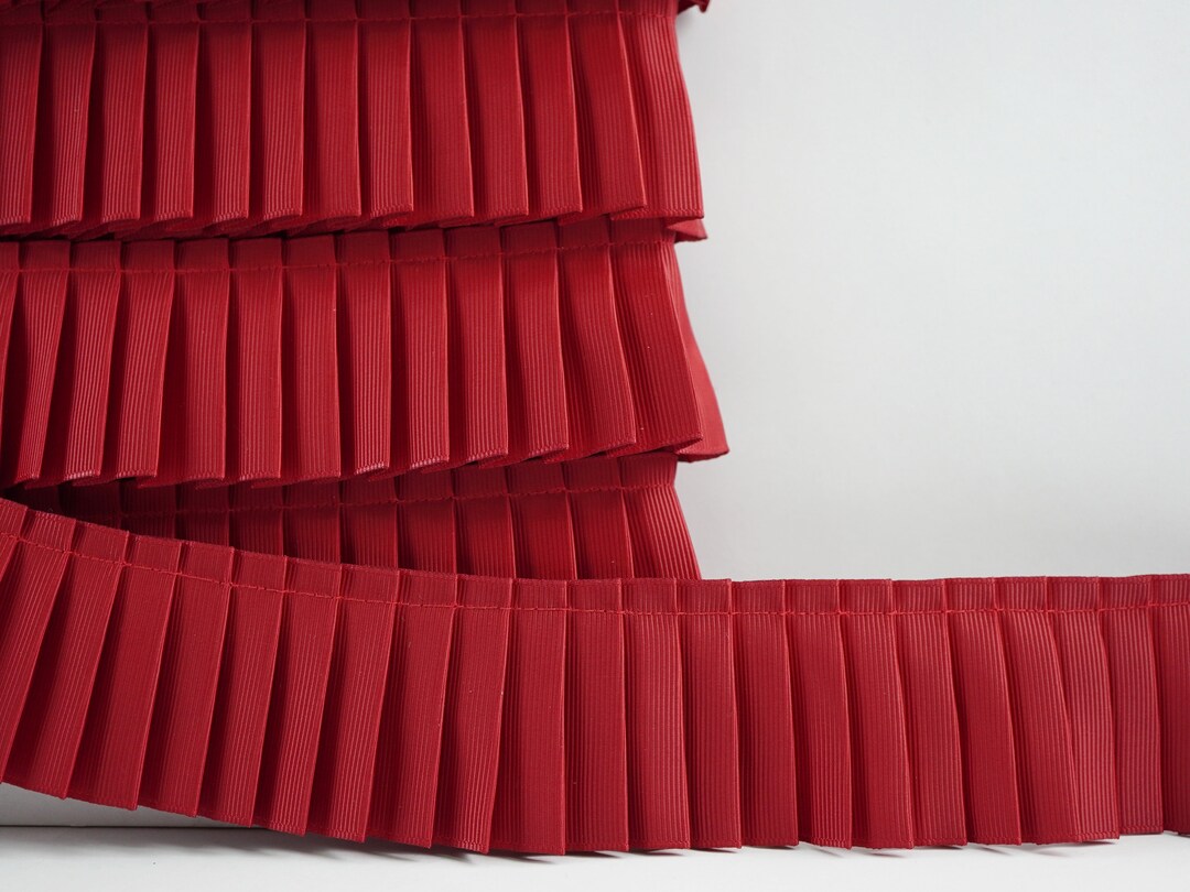 1 Yd 2 Ruby Grosgrain Knife Pleated Trim, Knife Pleat Trim, Knife ...