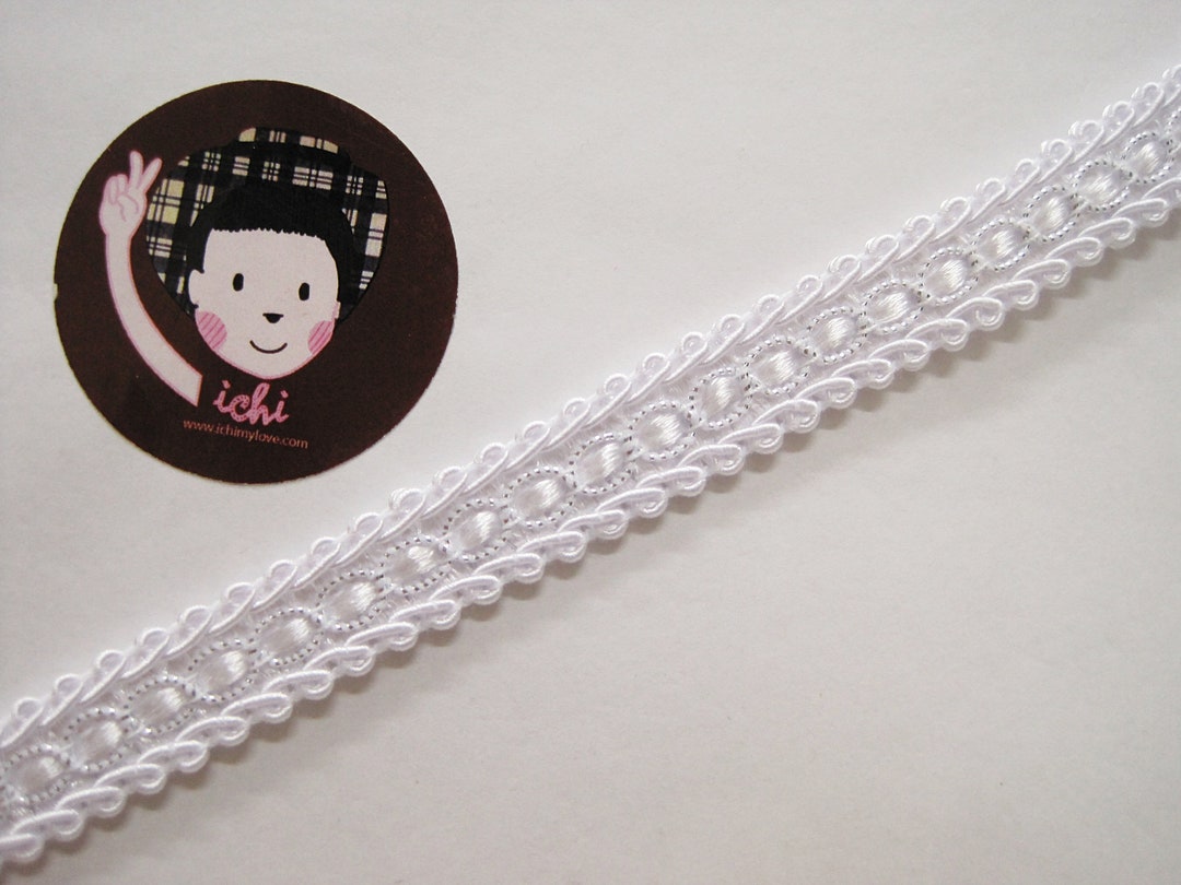 5 Yards 1/2" White Gimp Braid Trim, Gimp Braid, Braided Gimp Trim ...