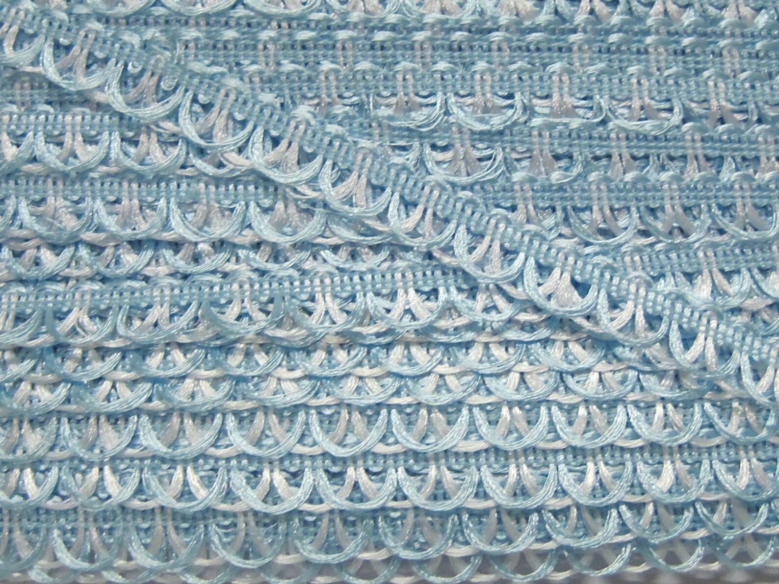 5 Yards Light Blue-white Scallop Loop Loop Trim Braided - Etsy