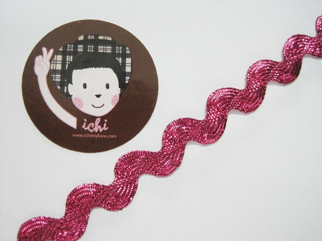 5 Yd 1/2"' Hot Pink Metallic Rick Rack Trim, Pink Trim, Ric Rac Trim ...