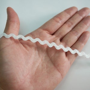 5 Yards 3/8" White Sparkly Rick Rack Trim, Glitter Trim, Ric Rac Trim ...
