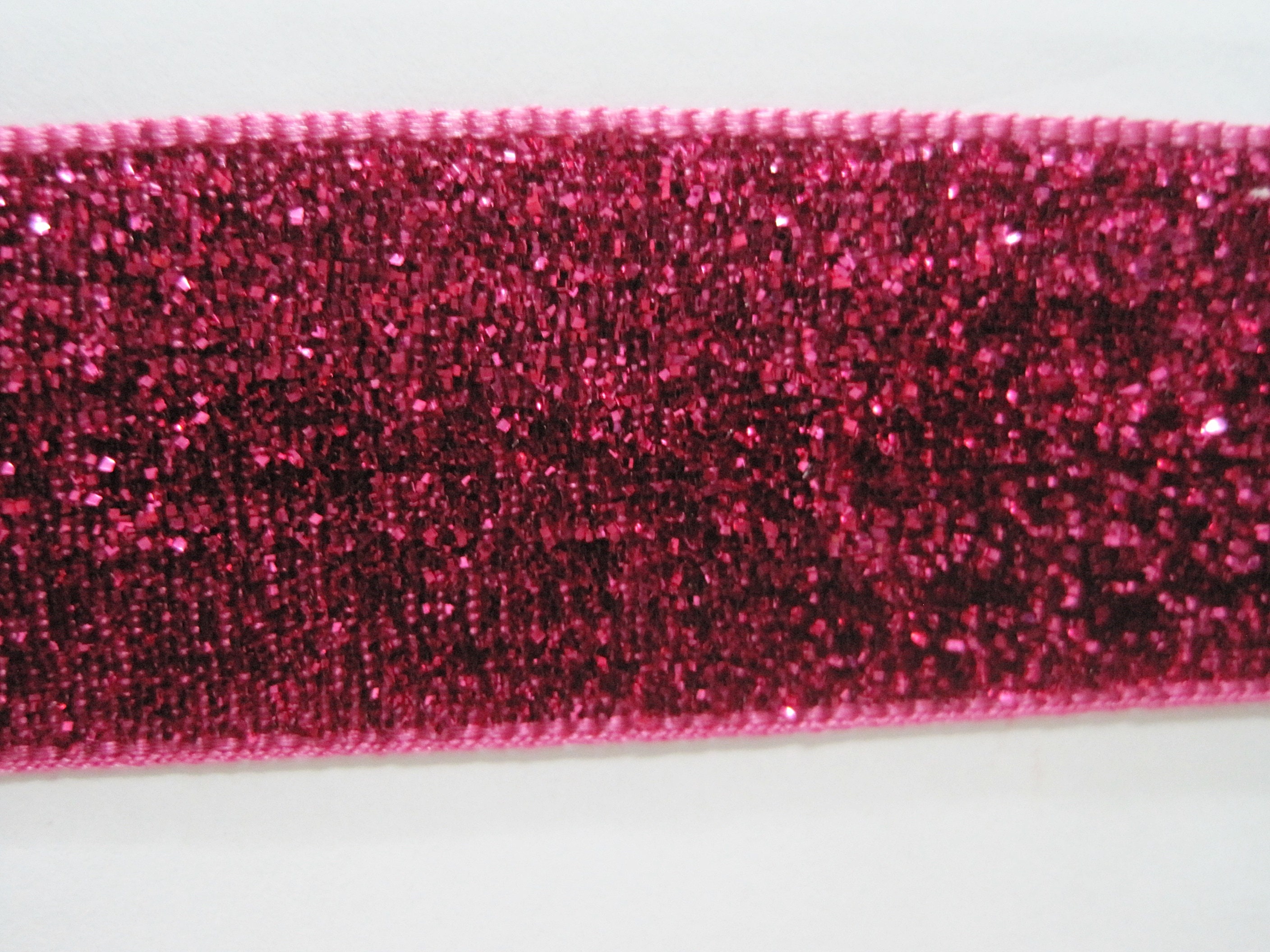 5 Yards 1" Wide Hot Pink Glitter Ribbon, Velvet Ribbon, Glitter Yarn ...