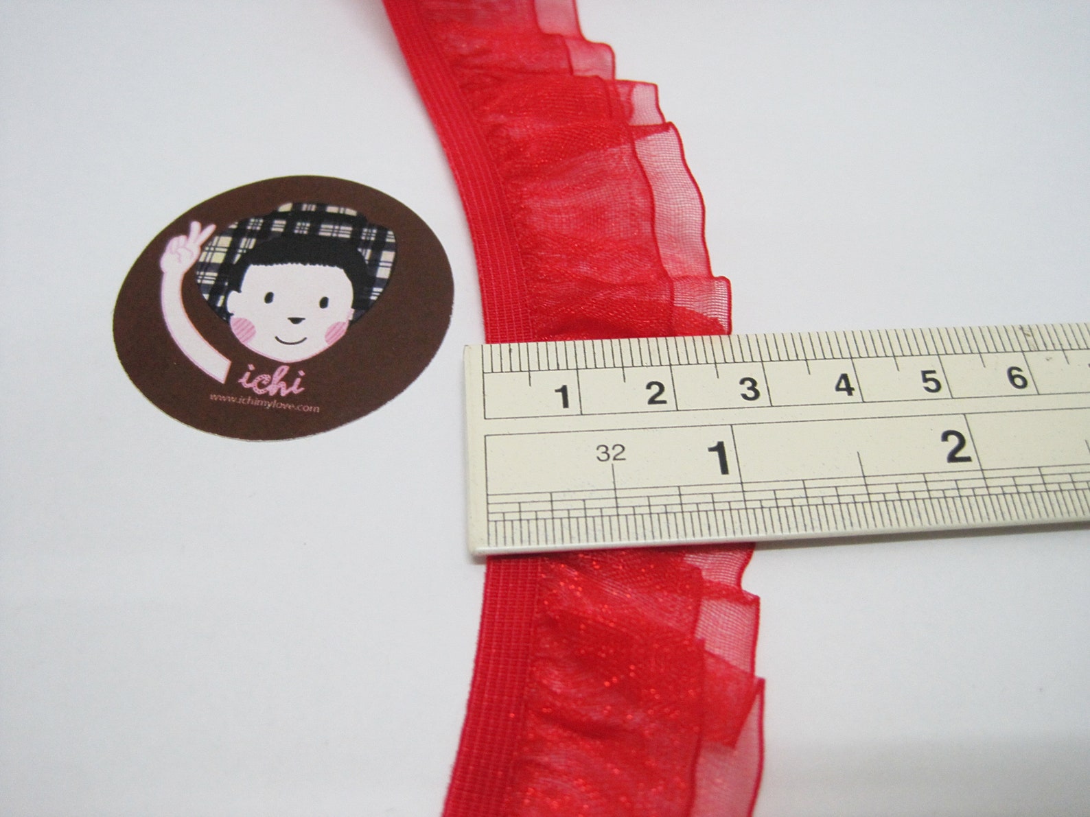 5 Yards Red Organza Ruffle Elastic Trim 2-layers, Chiffon Ruffle Trim ...