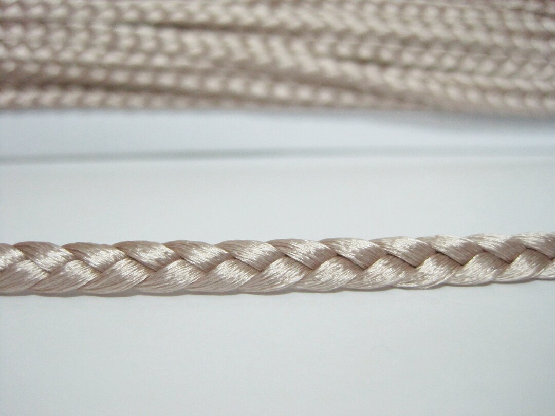 5 Yards 1/4" Braided Cord, Beige Cord, Flat Braided Cord, Flat Cord ...