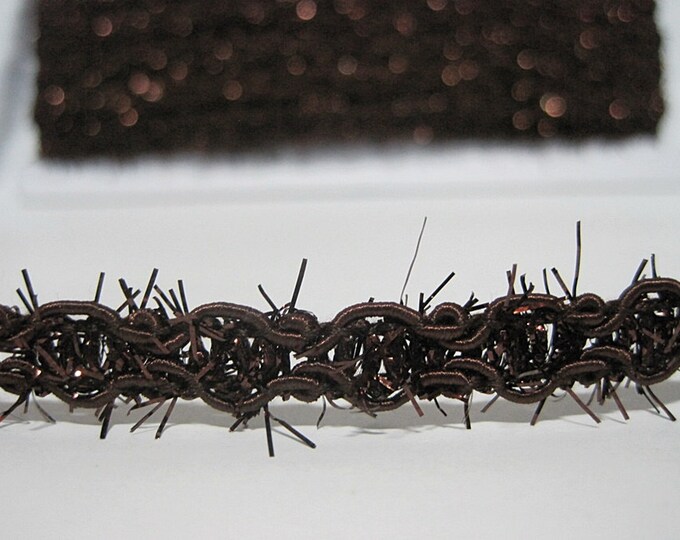 5 Yards Dark Brown Tinsel Trim, Brown Trim, Tinsel Trim, Tinsel Ribbon ...