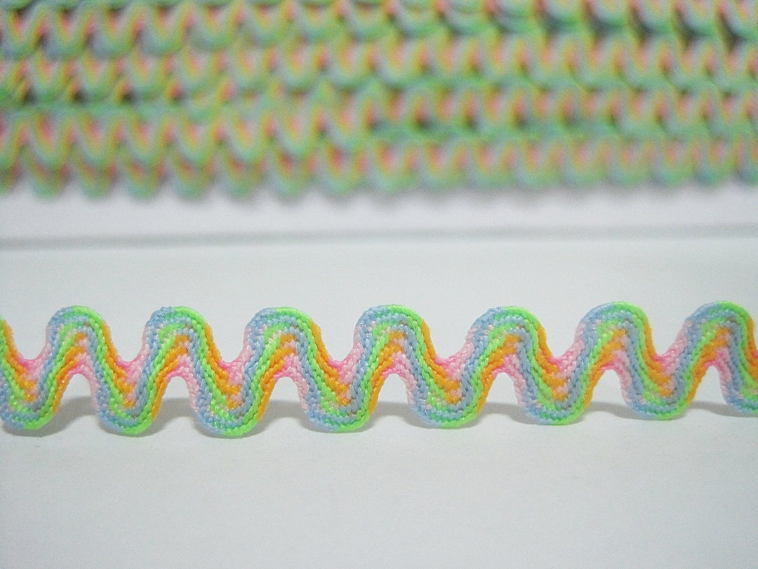 5 Yards Rick Rack Trim, Multicolored Trim, Colorful Trim, Ric Rac Trim ...