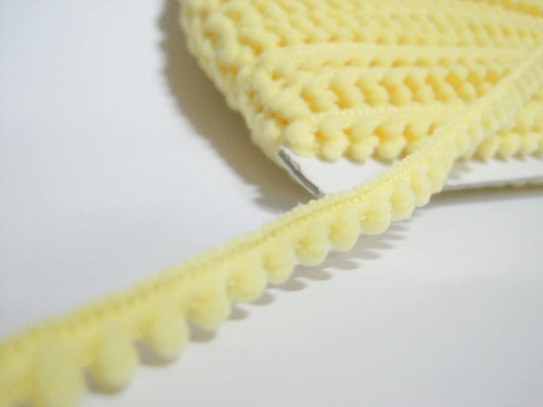 5 Yards Mini Pom Pom Trim, Light Yellow (pom Size 0.5 Cm), Pom Pom Trim ...