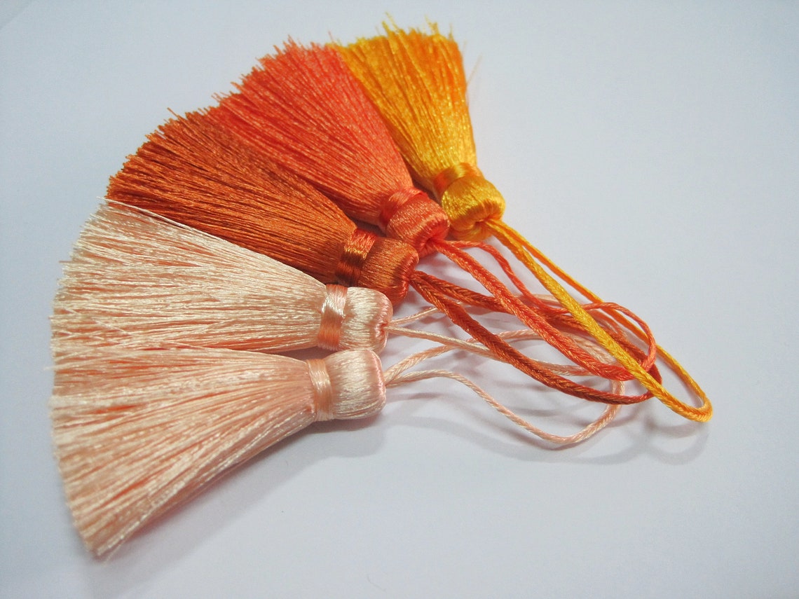 10 Pcs Orange Short Tassel, Wholesale Tassels, Silk Tassel, Mini Tassel ...