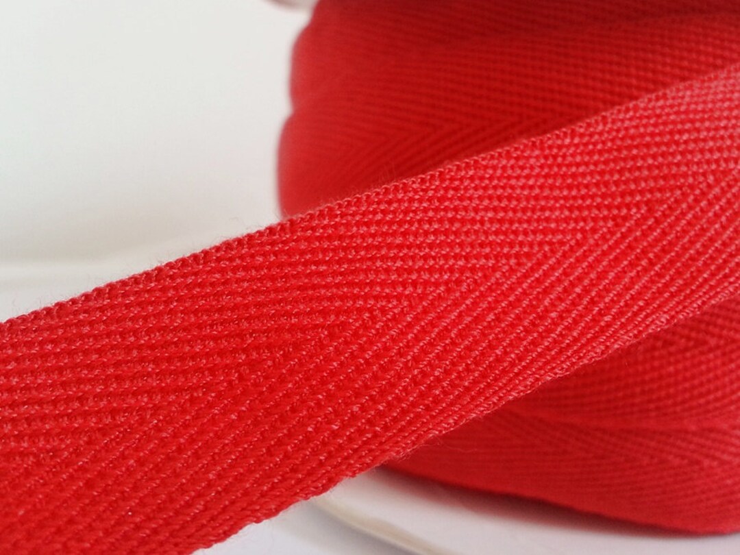 5 Yards 3/4" Red Wide Herringbone Tape, Red Trim, Red Cotton Tape ...