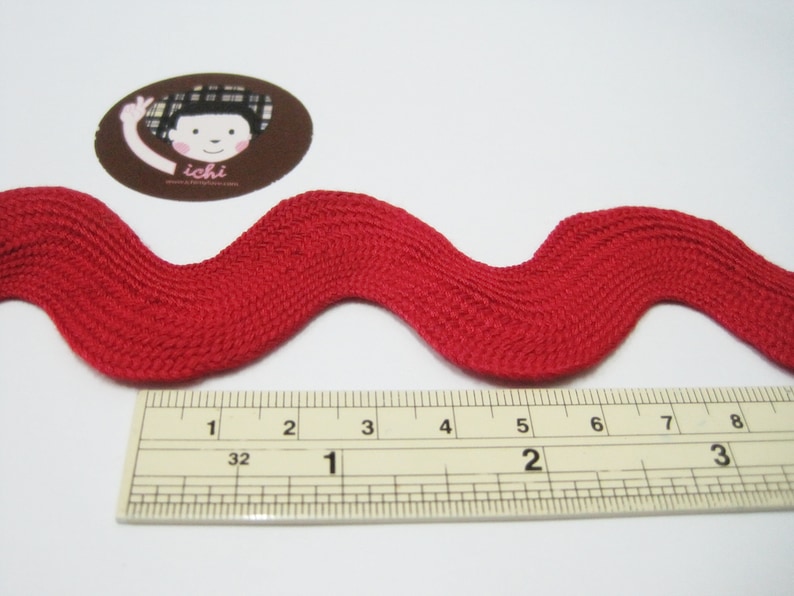 5 Yards Red Jumbo Rick Rack Trim, Red Rick Rack, Jumbo Ric Rac, Rick ...