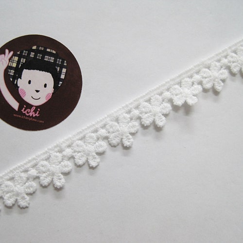 5 Yards 5/8 White Flower Lace Crochet Lace Trim Ivory - Etsy
