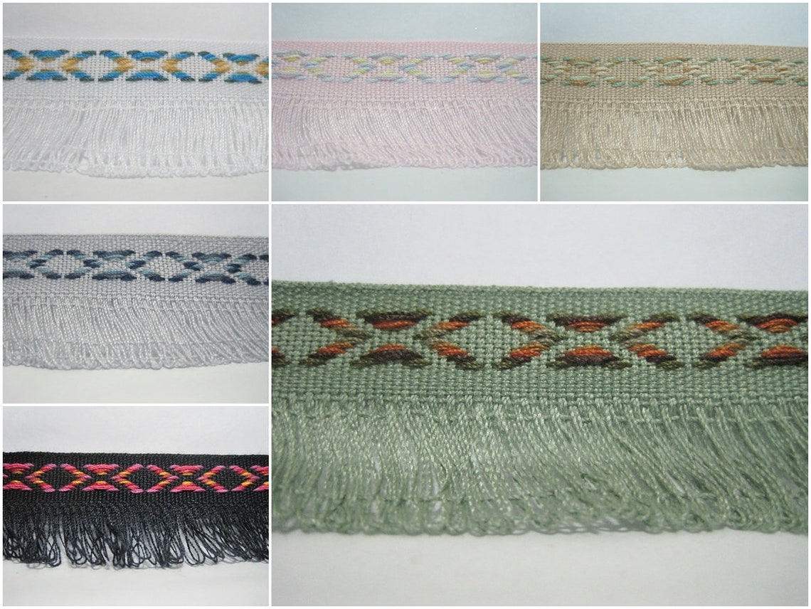5 Yards Deep Navy Blue Boho Loop Trim, Blue Trim, Tassel Trim ...