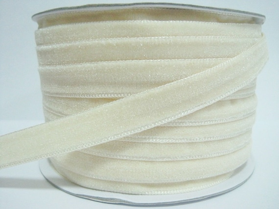 5 Yards 1/2 Cream Velvet Ribbon Cream Velvet Ribbon - Etsy