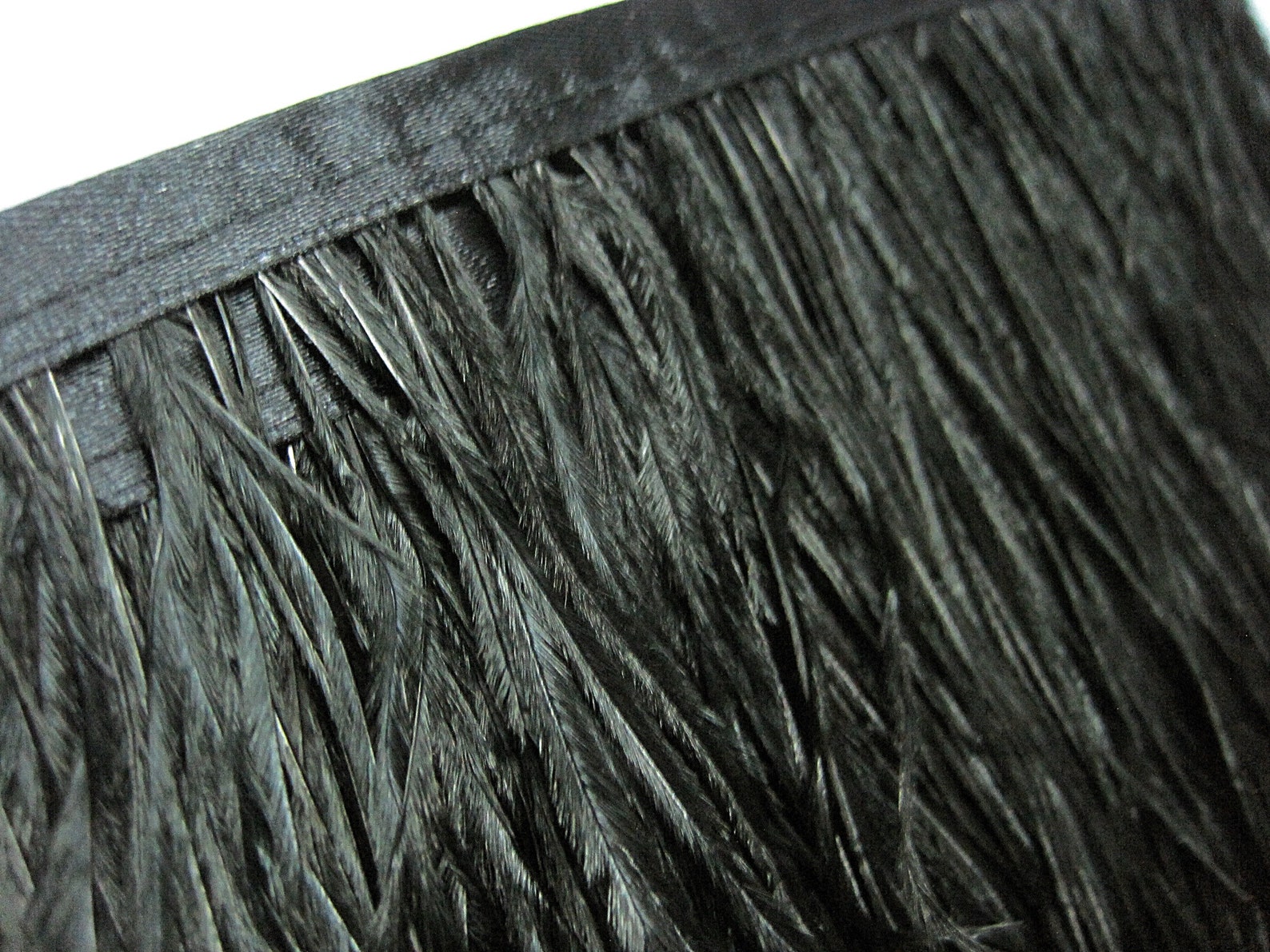 1 Yard Ostrich Trim, Black Fringe, Ostrich Feather, Ostrich Feather ...