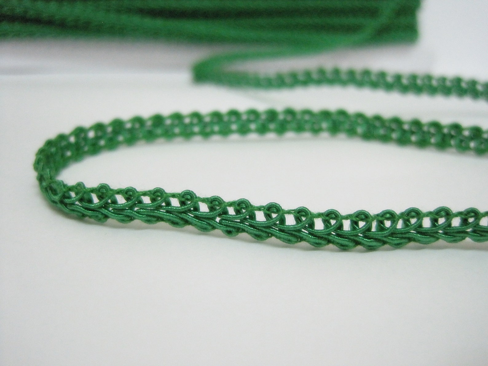 5 Yards 3/16 Green Gimp Braided Trim, Gimp Braid, Braided Cord, Braided ...
