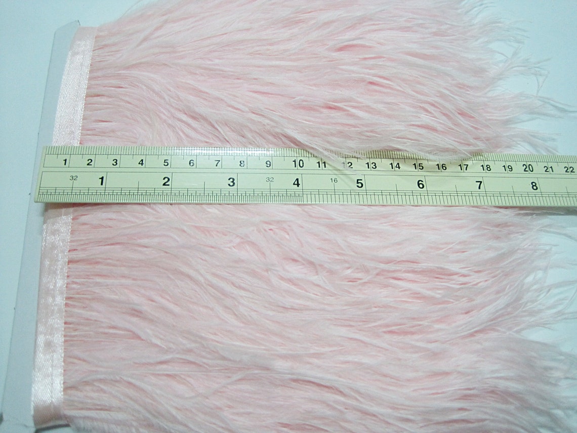 1 Yard Ostrich trim Sweet Pink Fringe Ostrich feather | Etsy