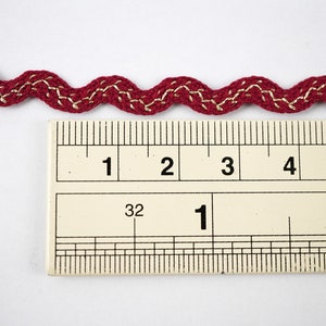 5 Yards Christmas Rick Rack With Gold Metallic, Vine Stitch Rick Rack ...