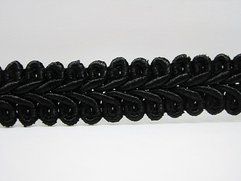 5 Yards 9/16" Black Gimp Braided Trim, Gimp Braid, Braided Cord ...