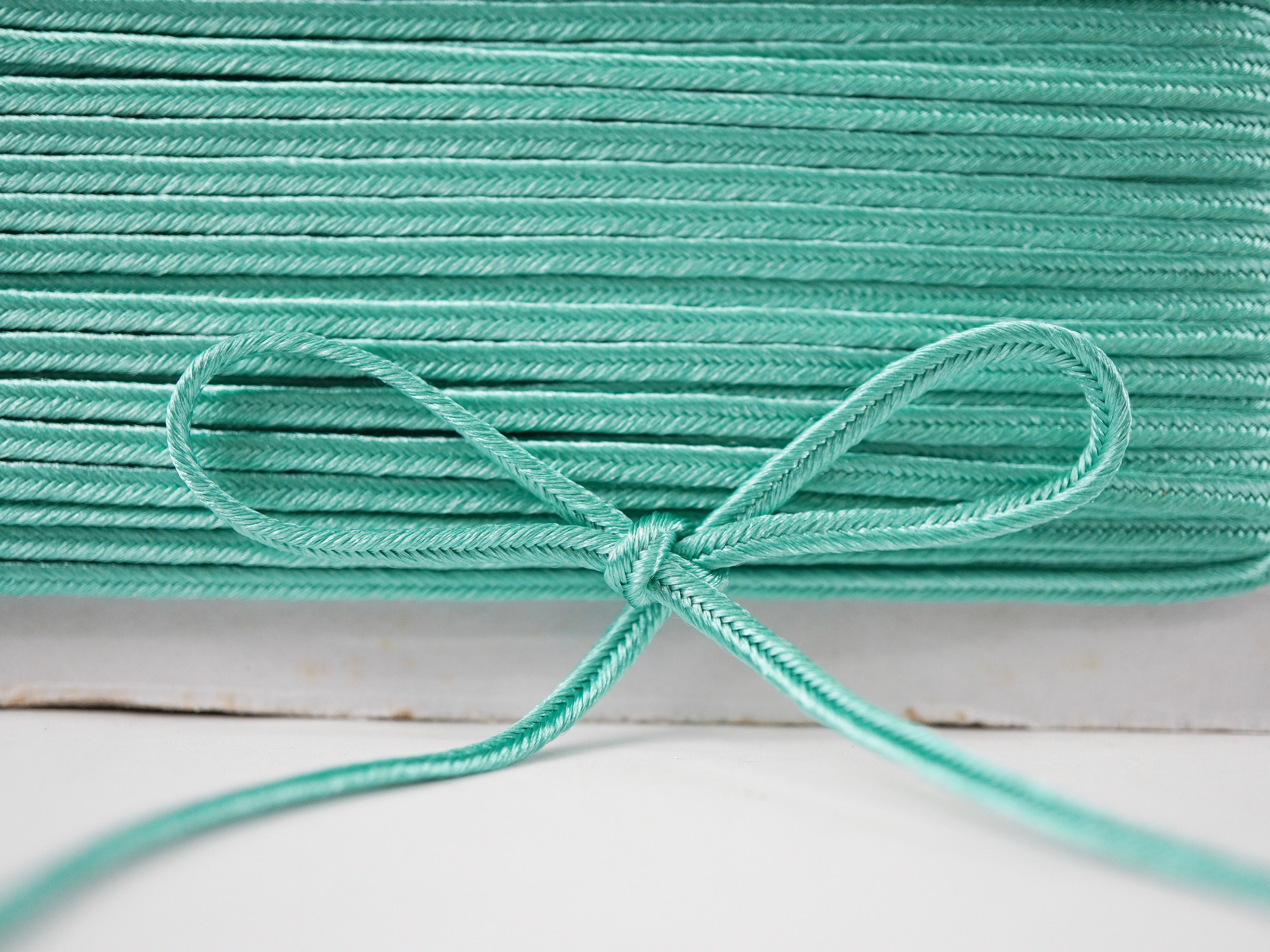5 Yards 3 Mm Aqua Green Soutache Braid, Braided Cord, Soutache Cord ...
