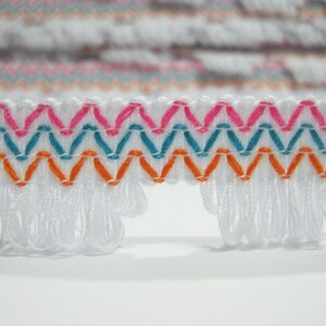 5 Yards White Scalloped Loop Trim, White Trim, White Tassel Fringe ...