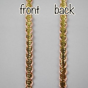 5 Yards Salmon Gold Metallic Braid, Flat Braided, Metallic Braid ...