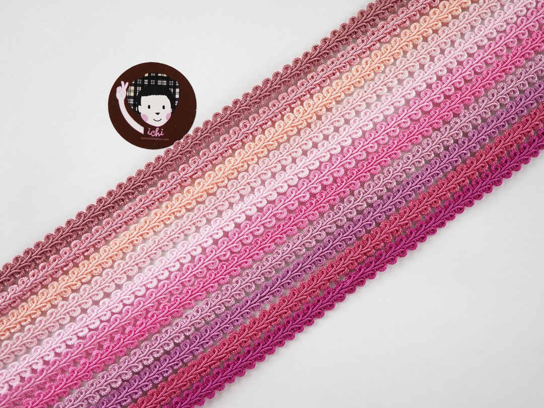 5 Yards 3/8" Pink Gimp Braid, Braided Gimp Trim, Scroll Braid Trim ...