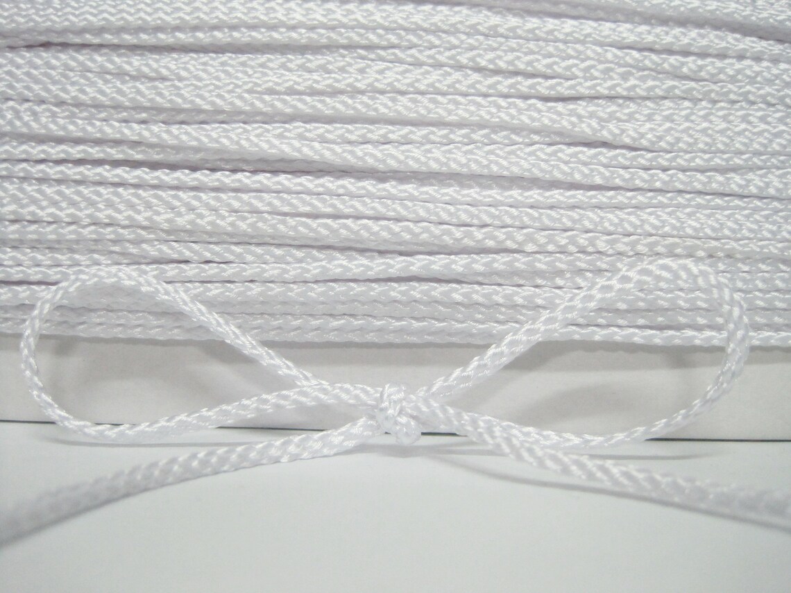 5 Yards 3 Mm White Braided Cord Braided Cord Soutache Cord | Etsy