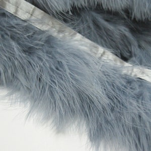 1 Yard Fur Trim, Gray Bird Fringe, Bird Feather Trim, Turkey Feather ...