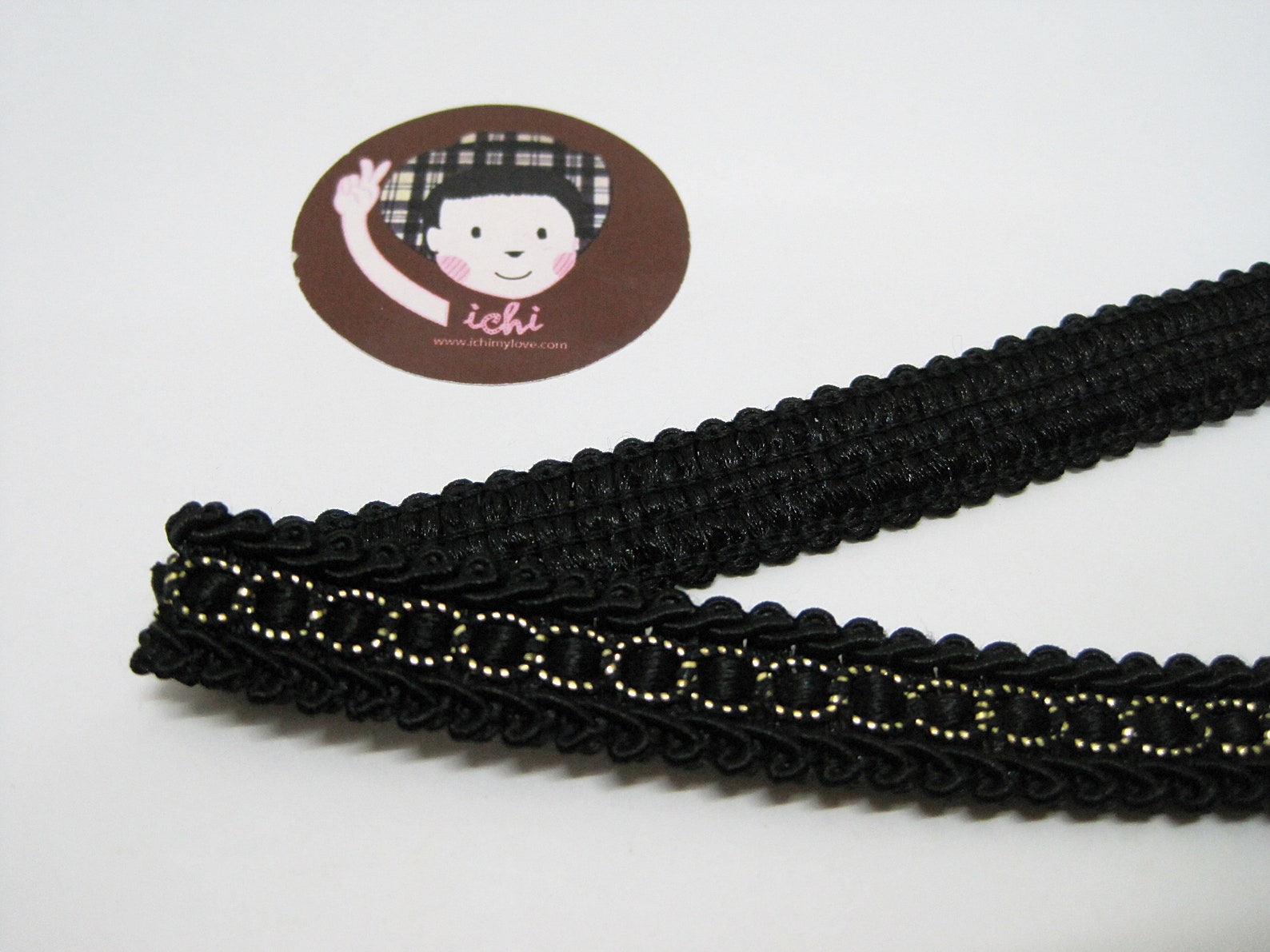 5 Yards 1/2 Black Gimp Braid Trim, Gimp Braid, Braided Gimp Trim ...