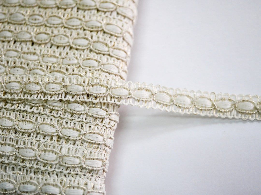 5 Yards 3/8" Cream-gold Metallic Braid, Gold Lace, Gold Braided Trim ...