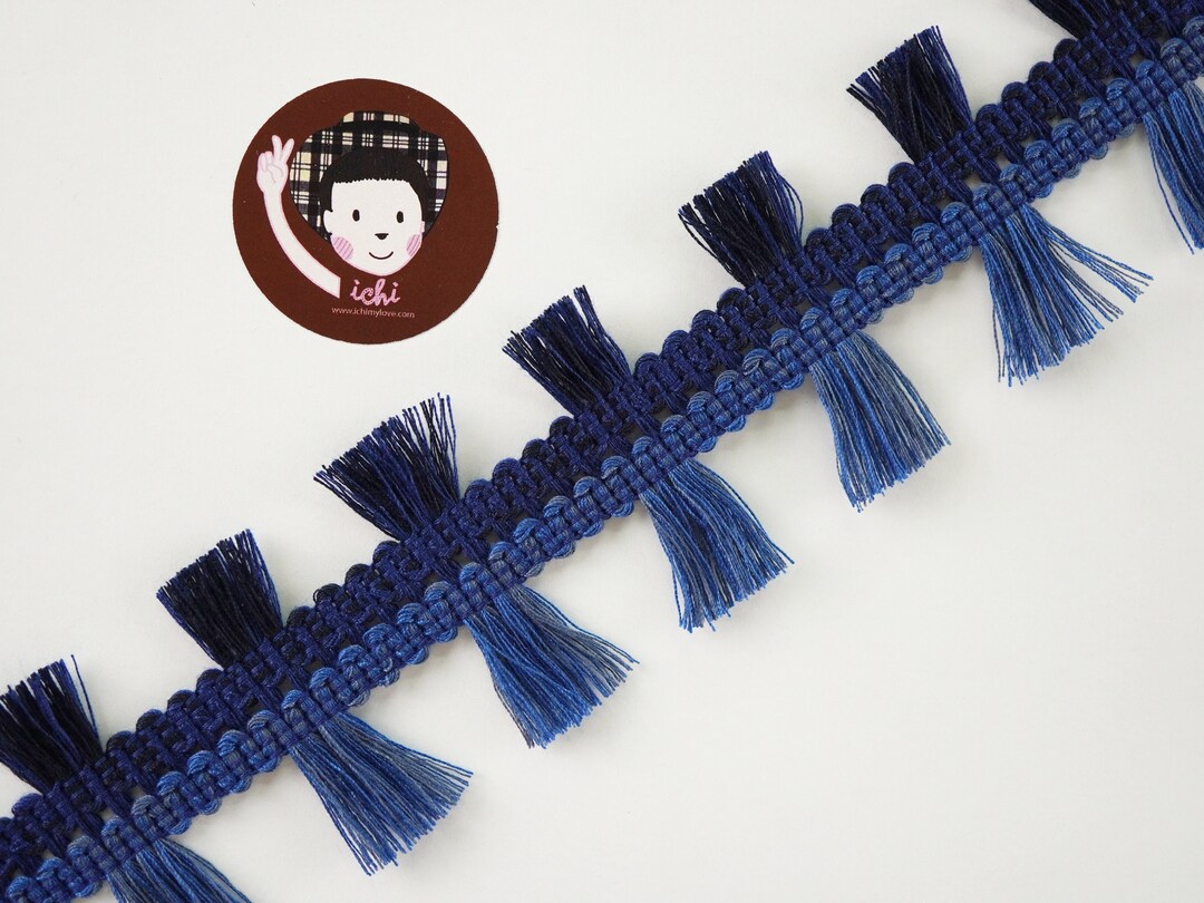 5 Yards Blue Double Sided Fringe - Etsy