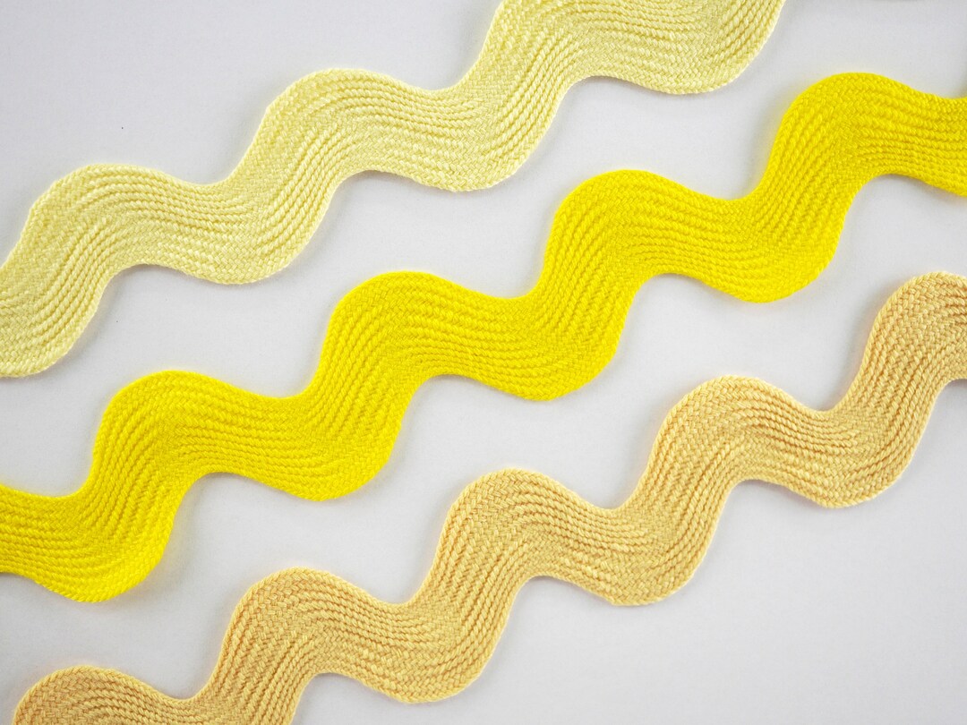 5 Yards Yellow Jumbo Rick Rack Trim, Yellow Rick Rack, Jumbo Ric Rac ...