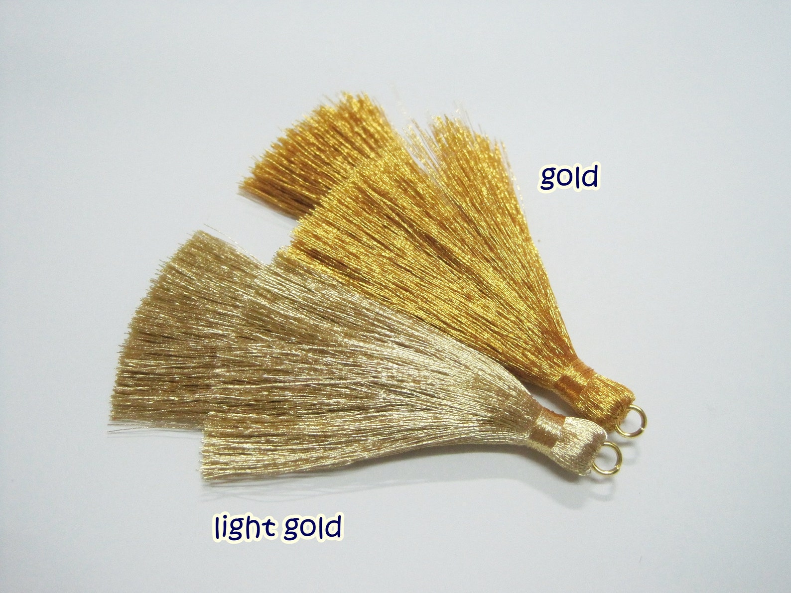 1 Pair Gold Double Metallic Tassel, Metallic Tassel, Double Tassel ...