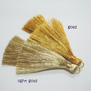 1 Pair Gold Double Metallic Tassel, Metallic Tassel, Double Tassel ...