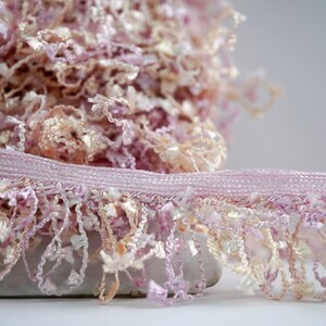 5 Yards Soft Pink Loop Trim, Multicolored Tiny Tassel Trim, Pink Trim ...