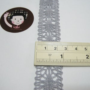 5 Yards 1" Gray Crochet Lace Trim, Lace Trim, Crochet Lace Trim, Cotton ...