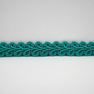 5 Yards 3/8" Teal Gimp Braided Trim, Gimp Braid, Braided Cord, Braided ...