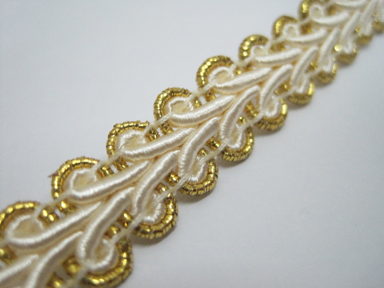 5 Yards 1/2 Cream Gimp Braided Gold Metallic Edge Trim - Etsy
