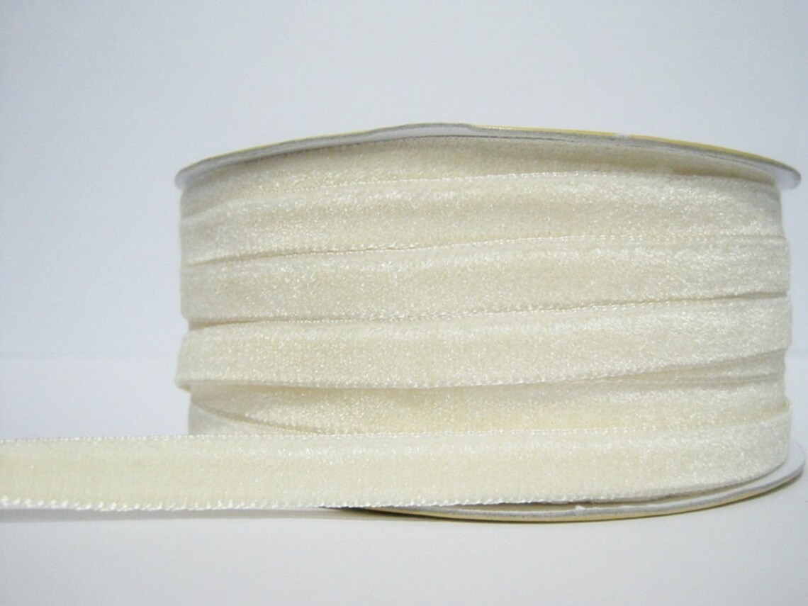 5 Yards 3/8 Cream Velvet Ribbon Cream Velvet Ribbon - Etsy