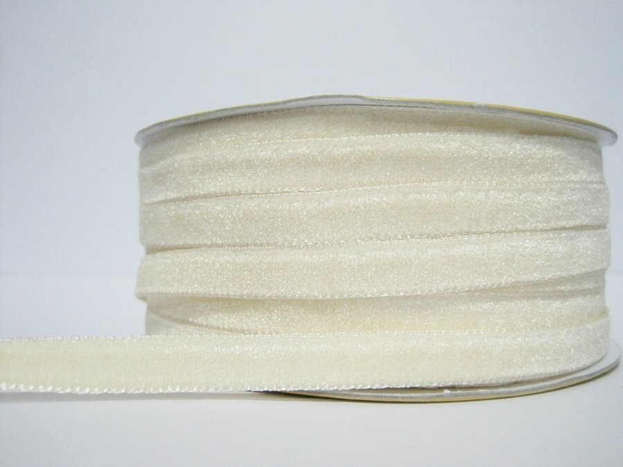 5 Yards 3/8 Cream Velvet Ribbon Cream Velvet Ribbon - Etsy