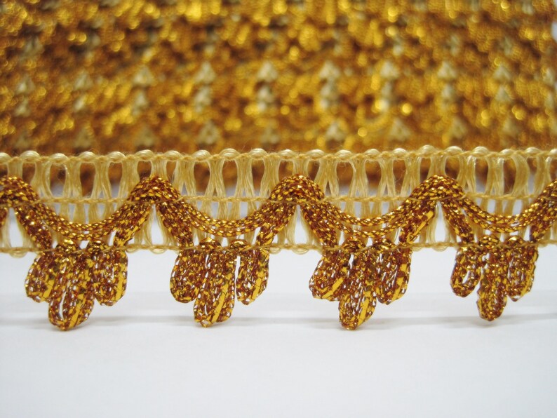 5 Yards 1 Lace Trim Gold Lace Trim Wide Lace Gimp - Etsy